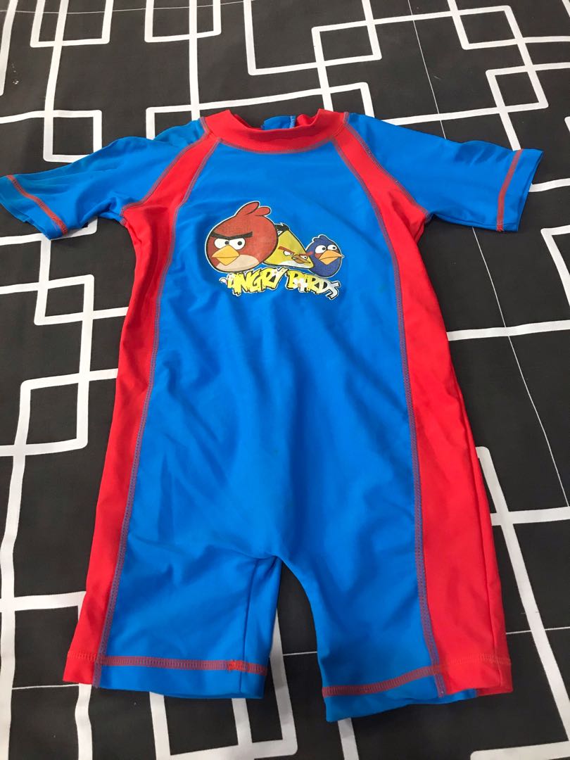 Angry birds rash guard one piece for kids 4-6yo, Babies & Kids, Babies ...
