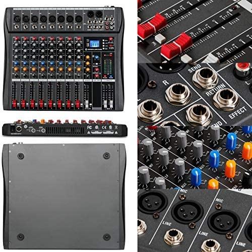 Depusheng DX8 Professional Mixer Sound Board Console 8 Channel Desk System Interface Digital USB ...