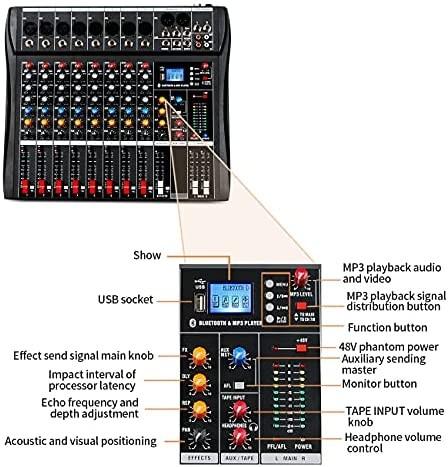 Depusheng DX8 Professional Mixer Sound Board Console 8 Channel Desk System Interface Digital USB ...