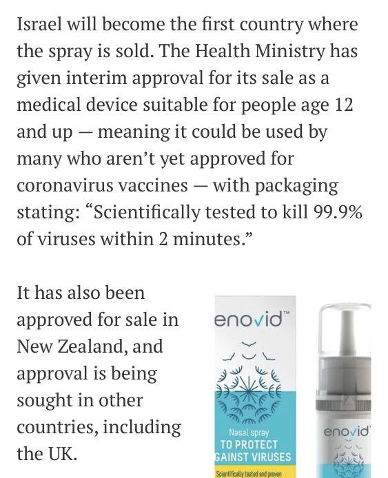 ENOVID NASAL SPRAY, Health & Nutrition, Medical Supplies & Tools on ...