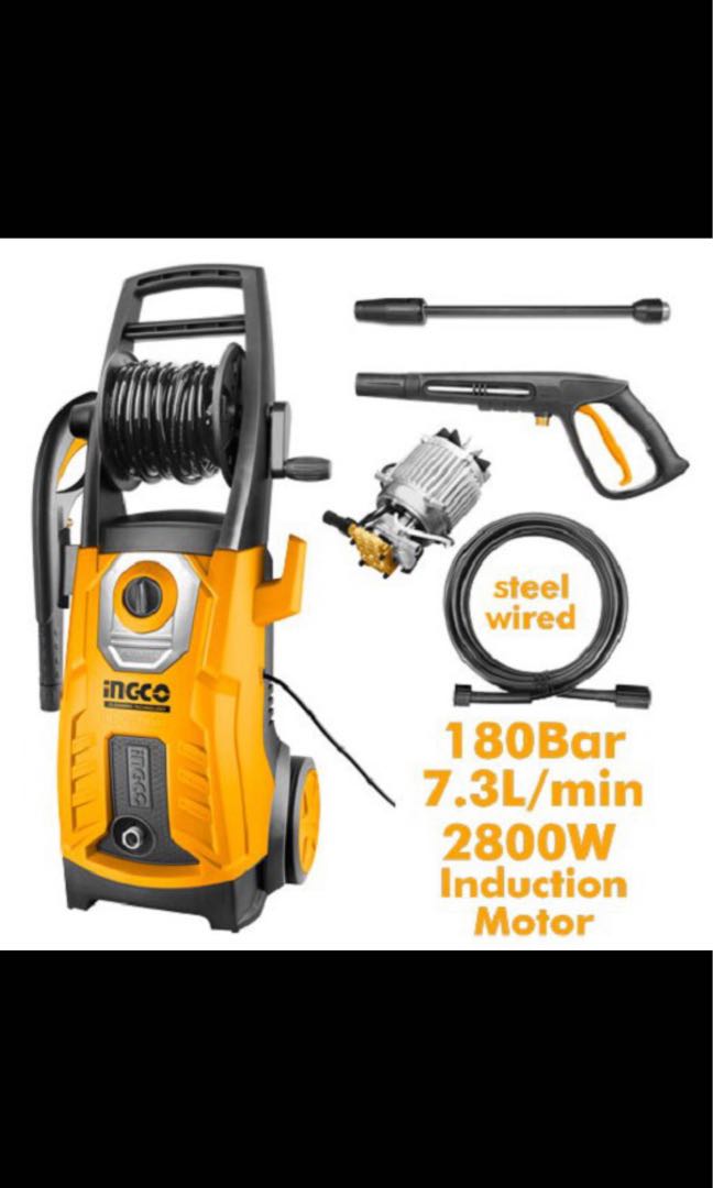 INGCO 2800W High Pressure Washer Pure Copper Wire 5m High Pressure Hose ...