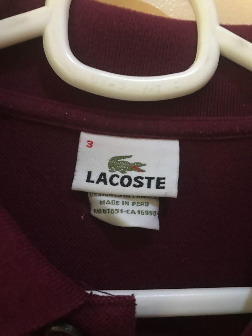 Lacoste Maroon Polo Shirt, Men's Fashion, Tops & Sets, Tshirts & Polo ...