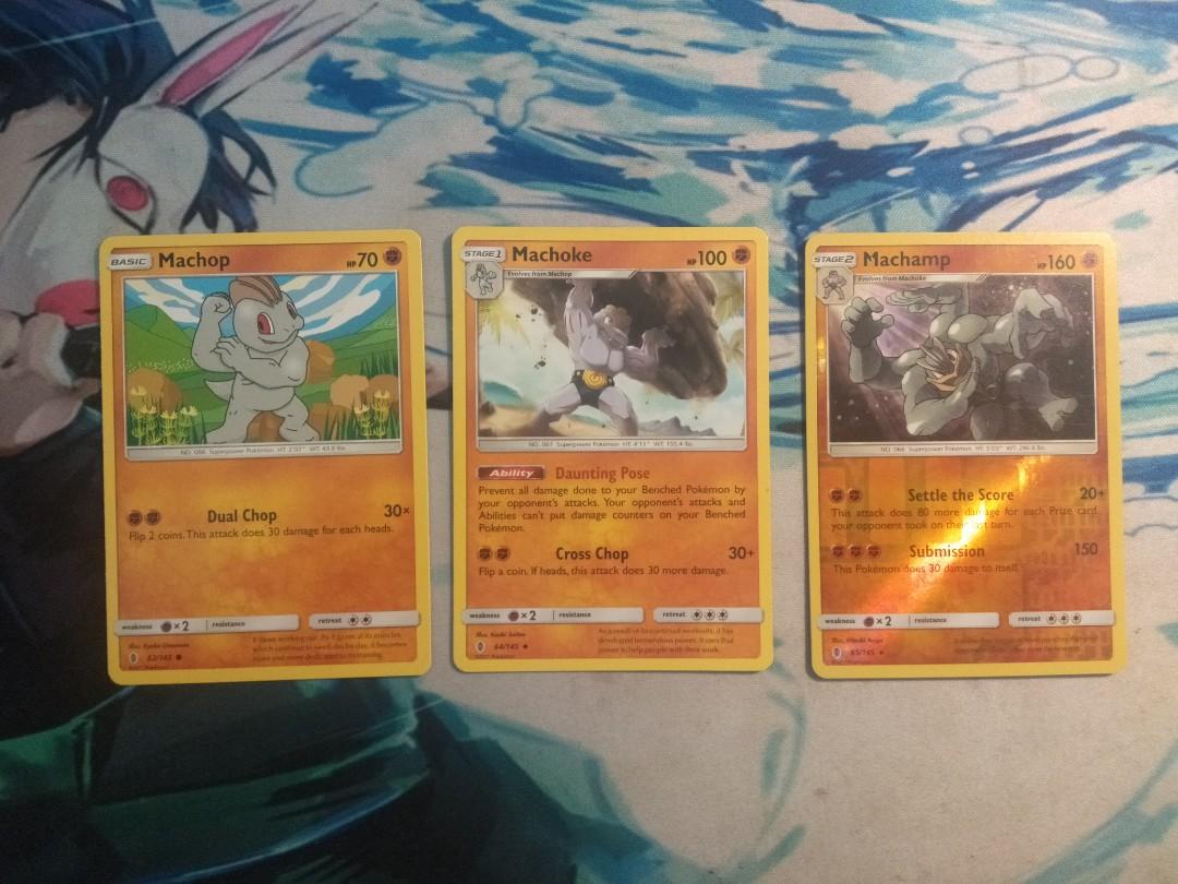 Machop evolution card set, Hobbies & Toys, Toys & Games on Carousell