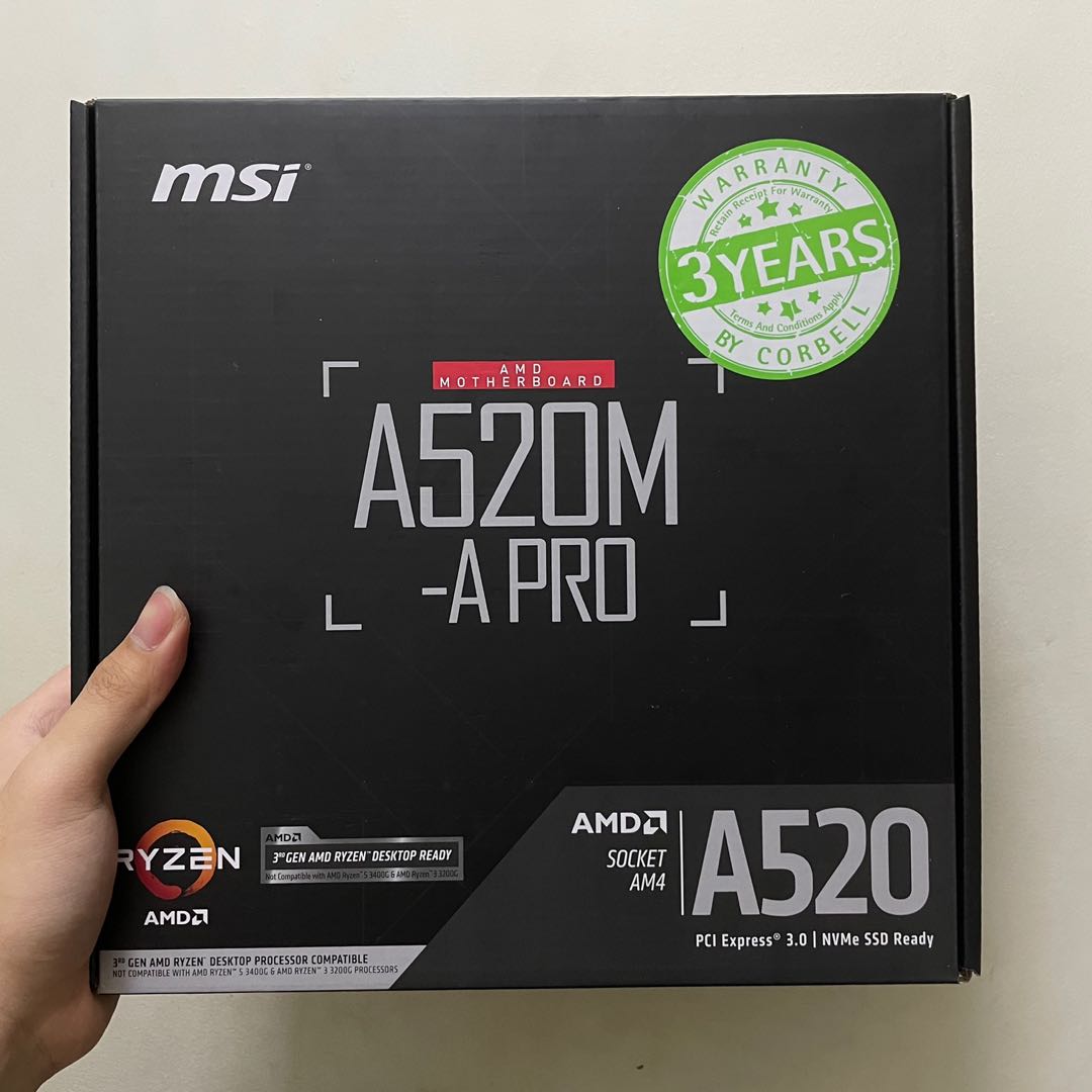 MSI A520M-A PRO Motherboard, Computers & Tech, Parts & Accessories ...