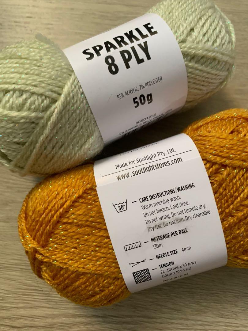 Spotlight Value Ball Sparkle yarn - 2 bundle sets, Hobbies & Toys ...