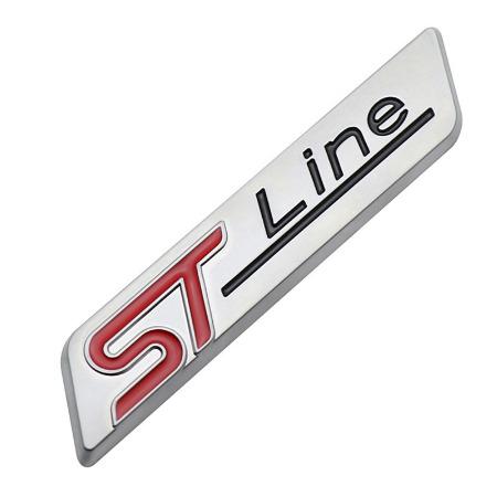 ST Line Stline 3D Logo Gray Grey Rectangle Emblem Metal Alloy Badge ...