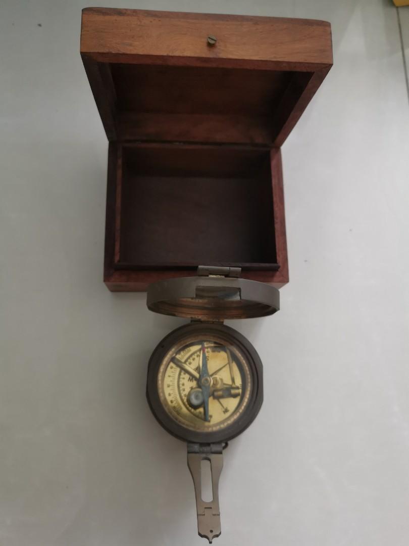 Stanley London Compass in vintage wooden box, Hobbies & Toys ...