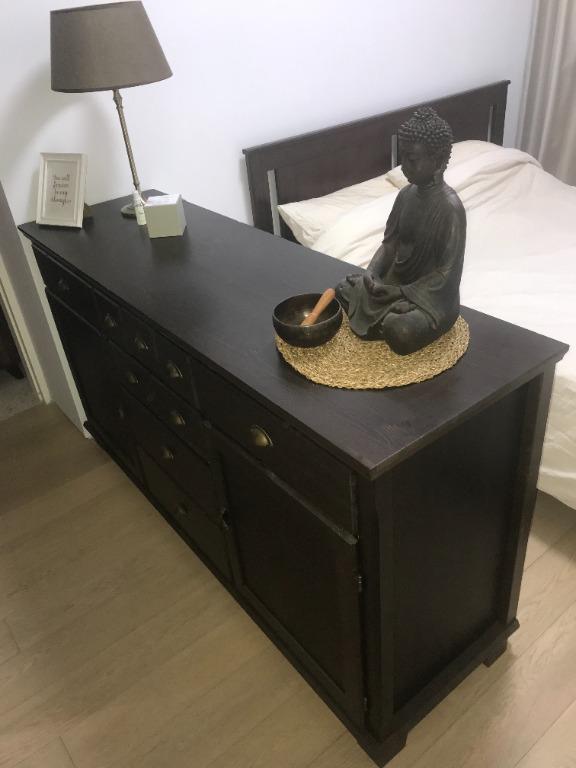 Stylish brown-gold sideboard (165cm wide, 90cm high, 50cm deep ...