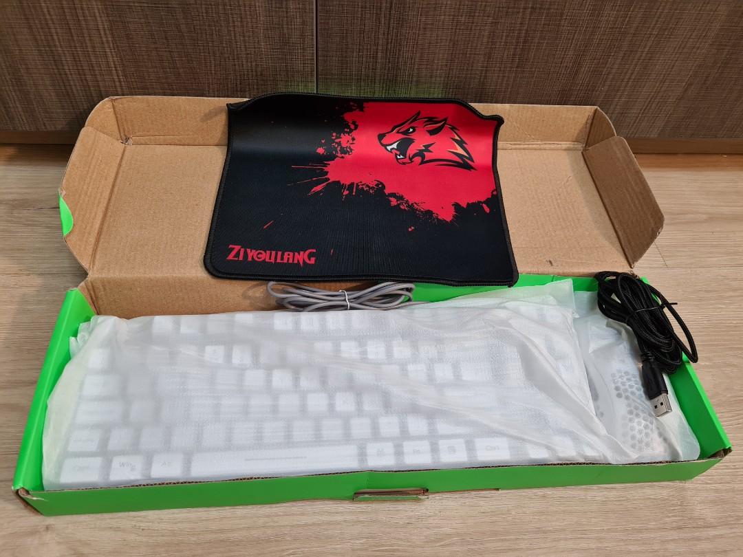 ZIYOULANG T2 Wired Keyboard & Mouse Set 88 Keys RGB Backlight Gaming ...