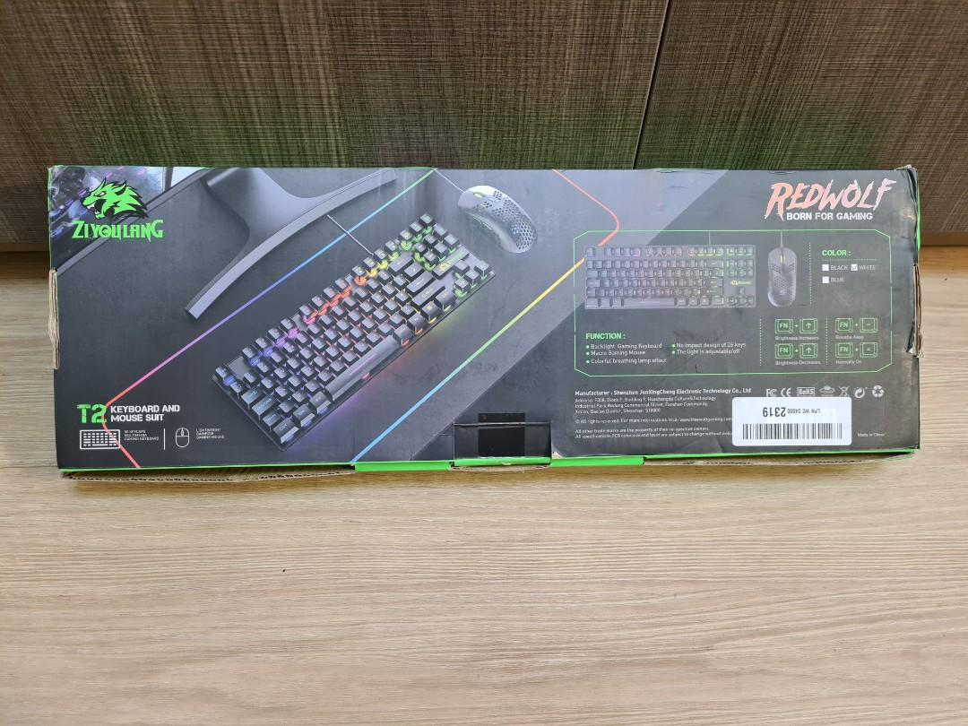 ZIYOULANG T2 Wired Keyboard & Mouse Set 88 Keys RGB Backlight Gaming ...