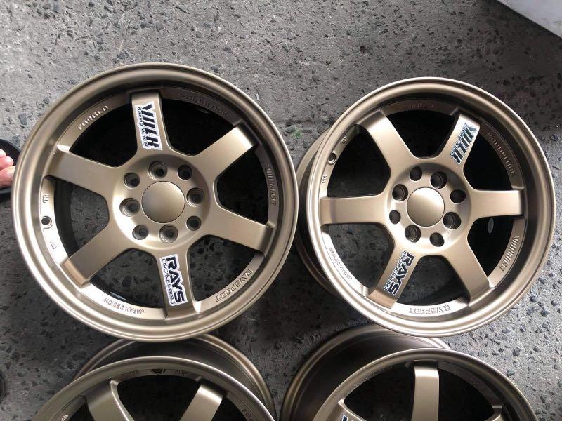 15” TE37 Design Bronze mags 4Holes pcd 100-114 Bnew, Car Parts ...