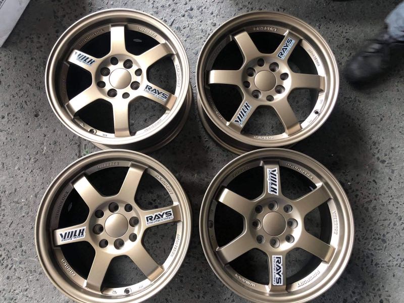 15” TE37 Design Bronze mags 4Holes pcd 100-114 Bnew, Car Parts ...