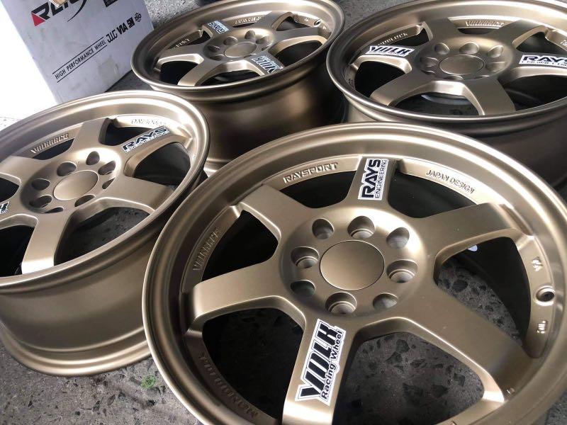 15” TE37 Design Bronze mags 4Holes pcd 100-114 Bnew, Car Parts ...