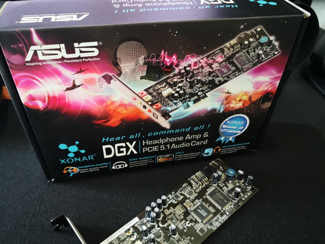 ASUS DGX PCI-E 5.1 Optical Headphone Amp Audio Sound Card, Computers ...
