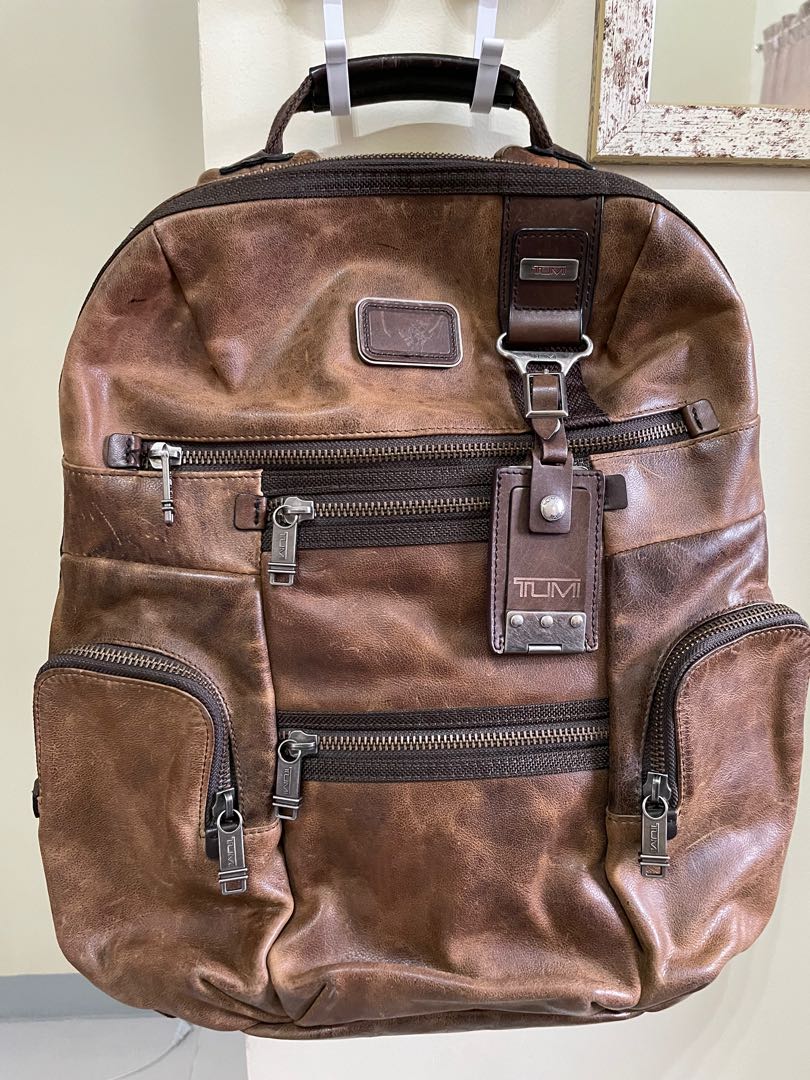 Authentic Tumi Leather Backpack, Women's Fashion, Bags & Wallets ...