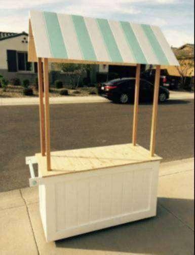 Booth Rombong Kayu Model Atap Modern Full Kayu Natural, Perabotan Rumah ...