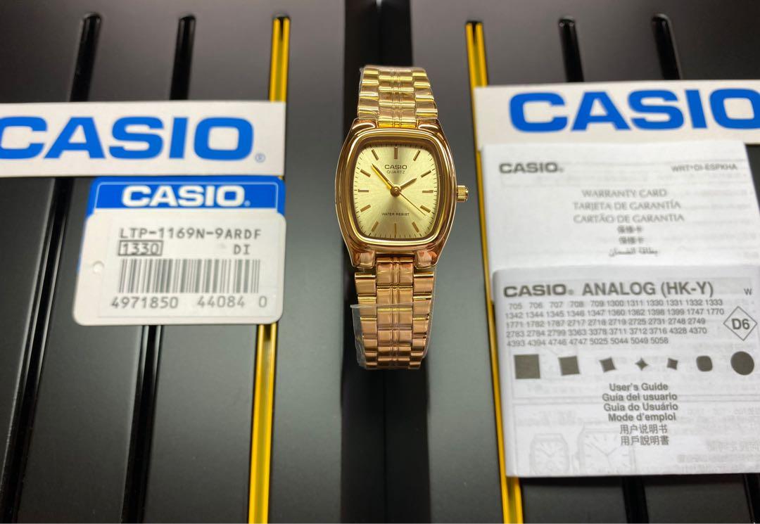 Casio LTP-1169N-9A Ladies Analog Quartz LTP1169N-9A Gold Tone Watch ...