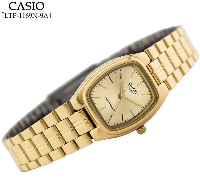 Casio LTP-1169N-9A Ladies Analog Quartz LTP1169N-9A Gold Tone Watch ...