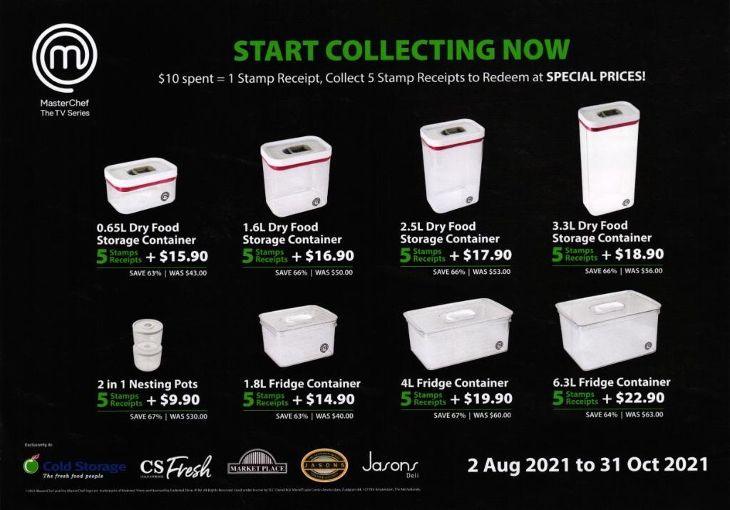 Cold Storage Stamps Receipt for Redemption of MasterChef Food Storage ...