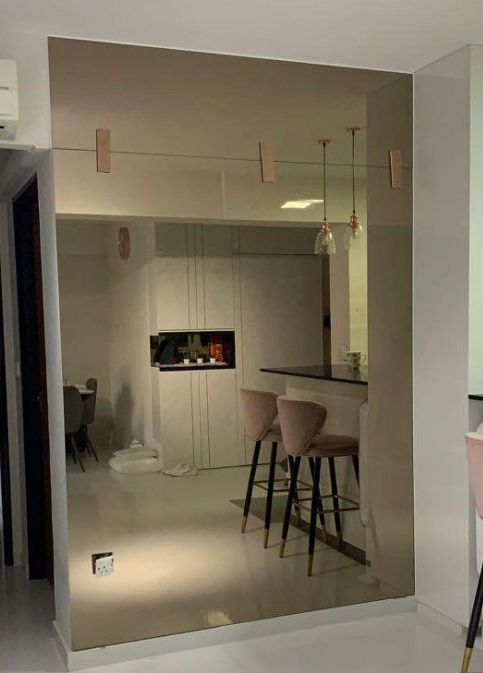 Custom Bronze Tinted Wall Mirror Installation, Furniture & Home Living ...