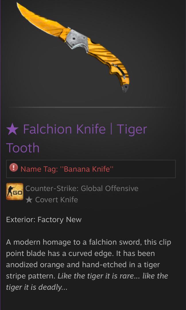 Falchion Knife Tiger Tooth FN, Video Gaming, Video Games, Others on ...