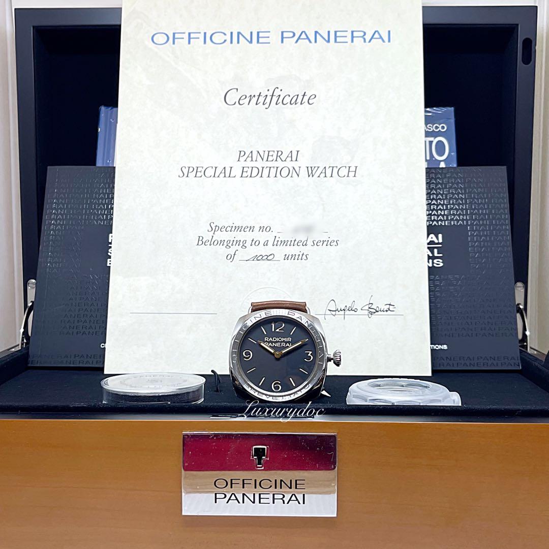 FS.BNIB PANERAI RADIOMIR BREVETTATO 3 DAYS ACCIAIO BLACK DIAL MANUAL ...