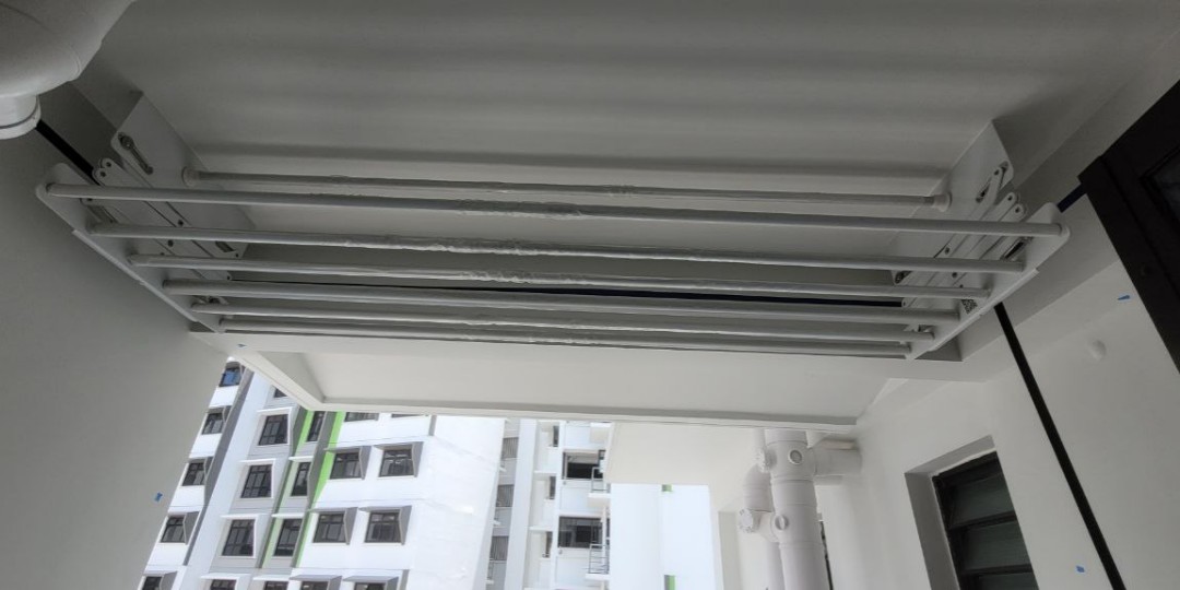 HDB BTO clothes drying rack, Furniture & Home Living, Home Improvement ...