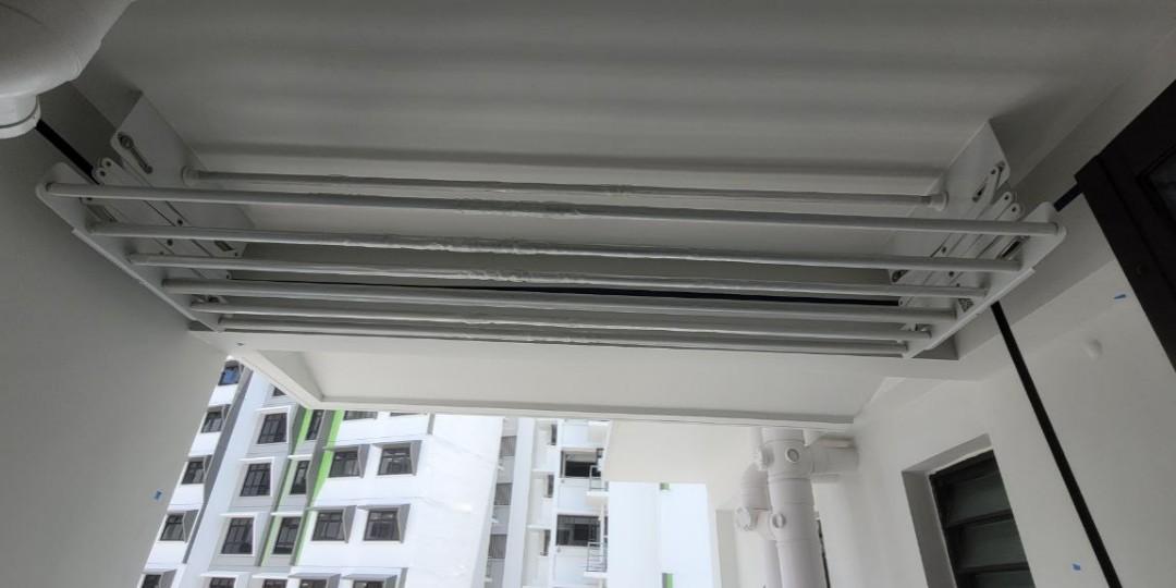 HDB BTO clothes drying rack, Furniture & Home Living, Home Improvement ...