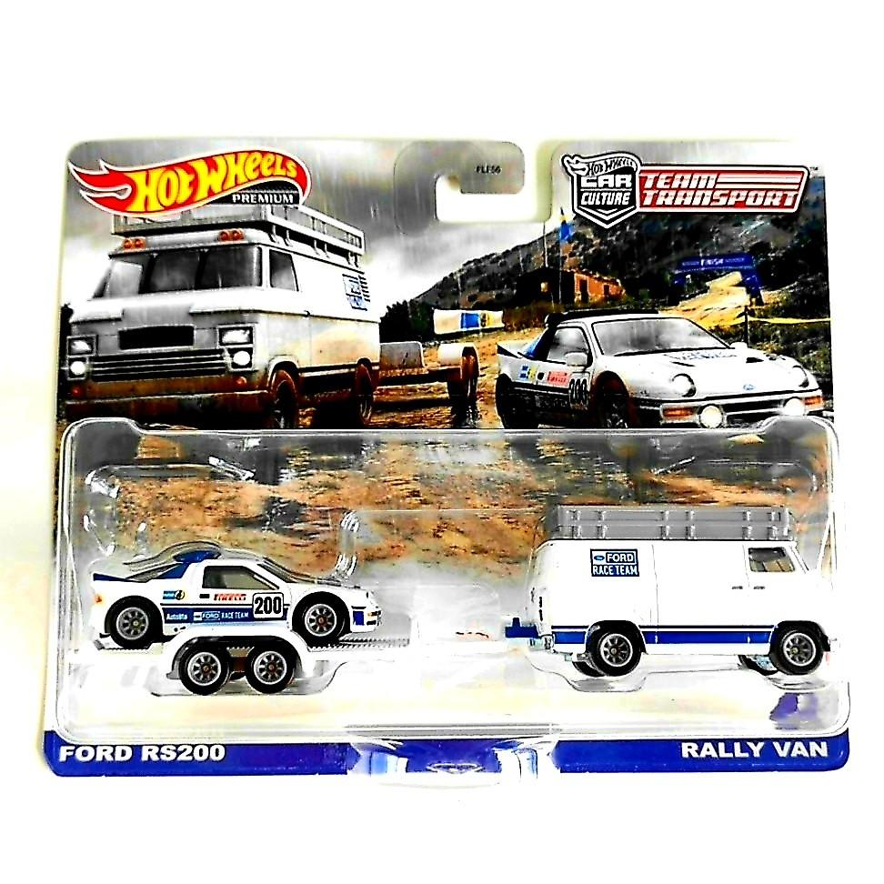 Hot Wheels Premium Team Transport Ford RS200 And Rally Van Hotwheels ...