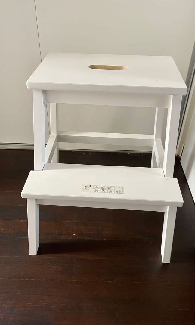 Ikea 2-step ladder White, Furniture & Home Living, Furniture, Other ...
