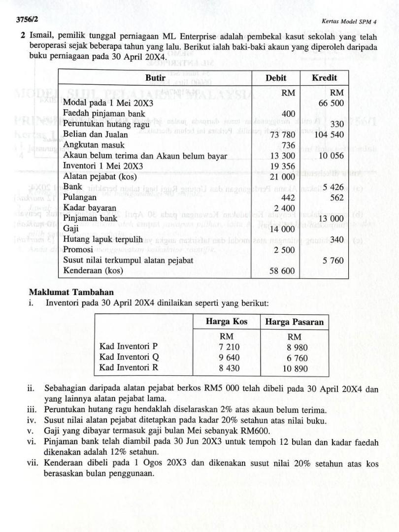 KERTAS MODEL SPM PRINSIP PERAKAUNAN, Hobbies & Toys, Books & Magazines ...