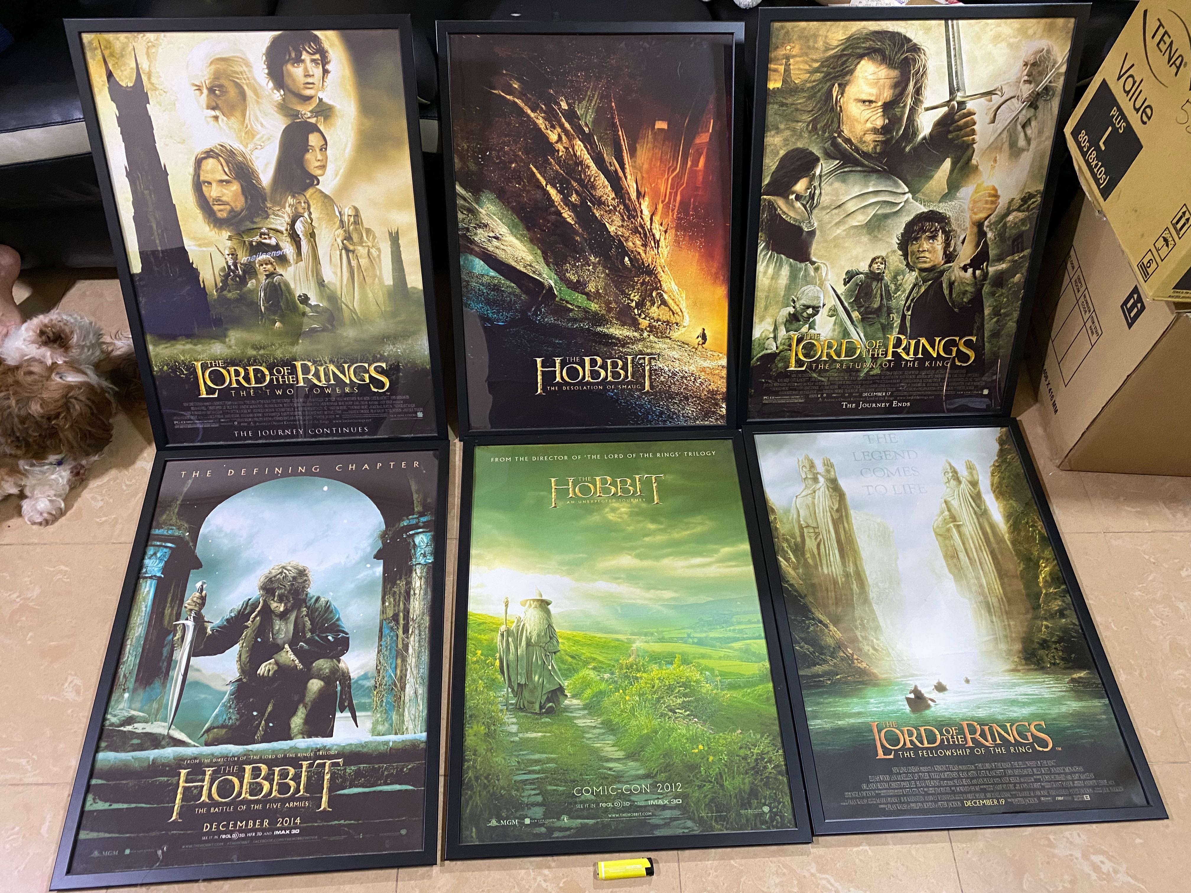 Lord of the Rings & The Hobbit Poster + Frame (LARGE), Furniture & Home ...
