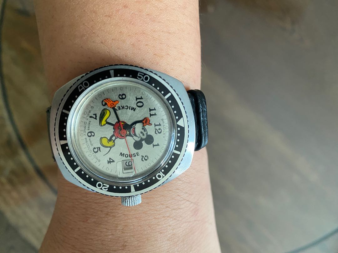 Pie Eye Fat Mickey Mouse Diver Watch, Men's Fashion, Watches ...