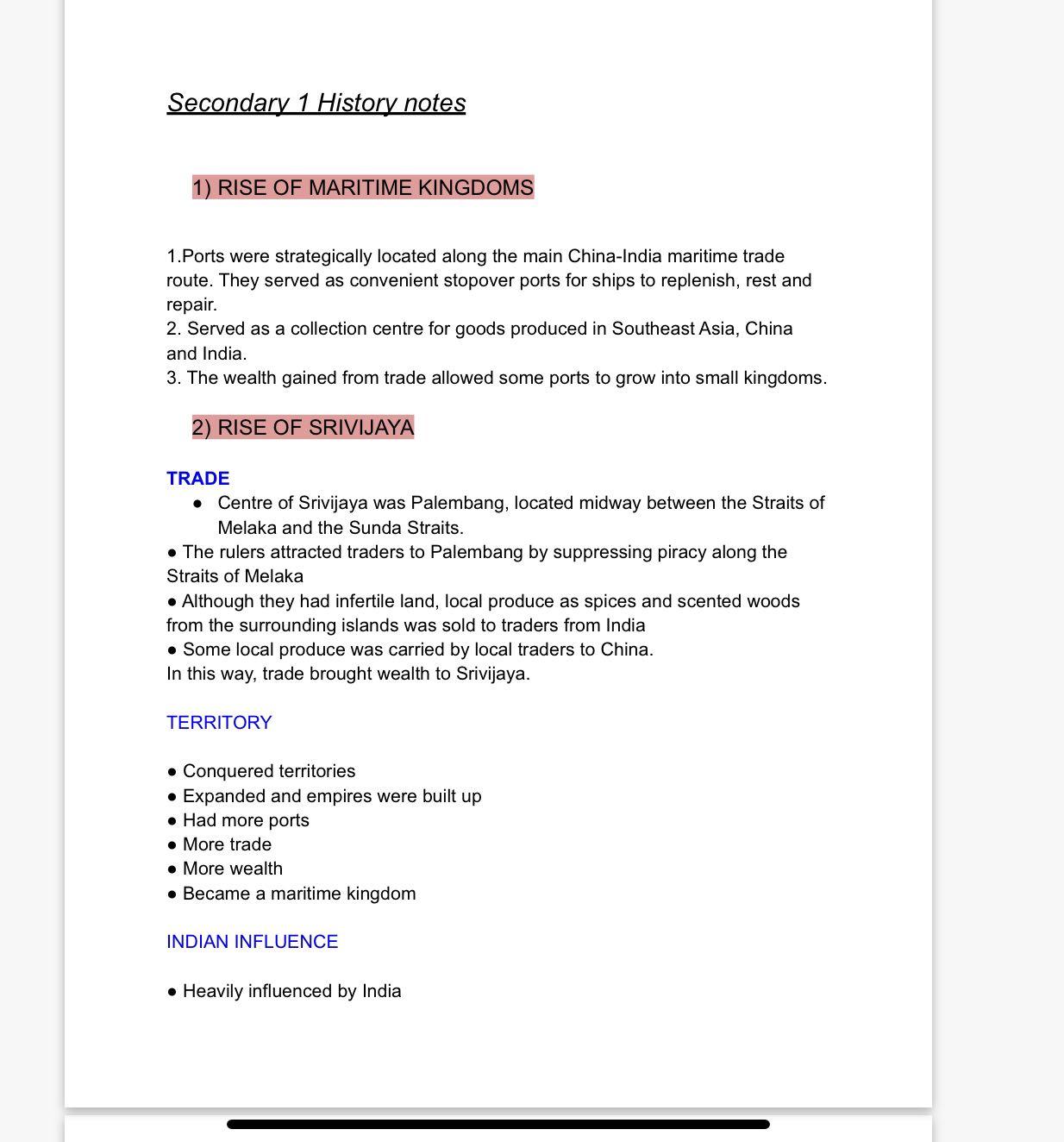 UPDATED 2023 syllabus Secondary 1 History notes (Sec1) TOP scorer,h3 ...