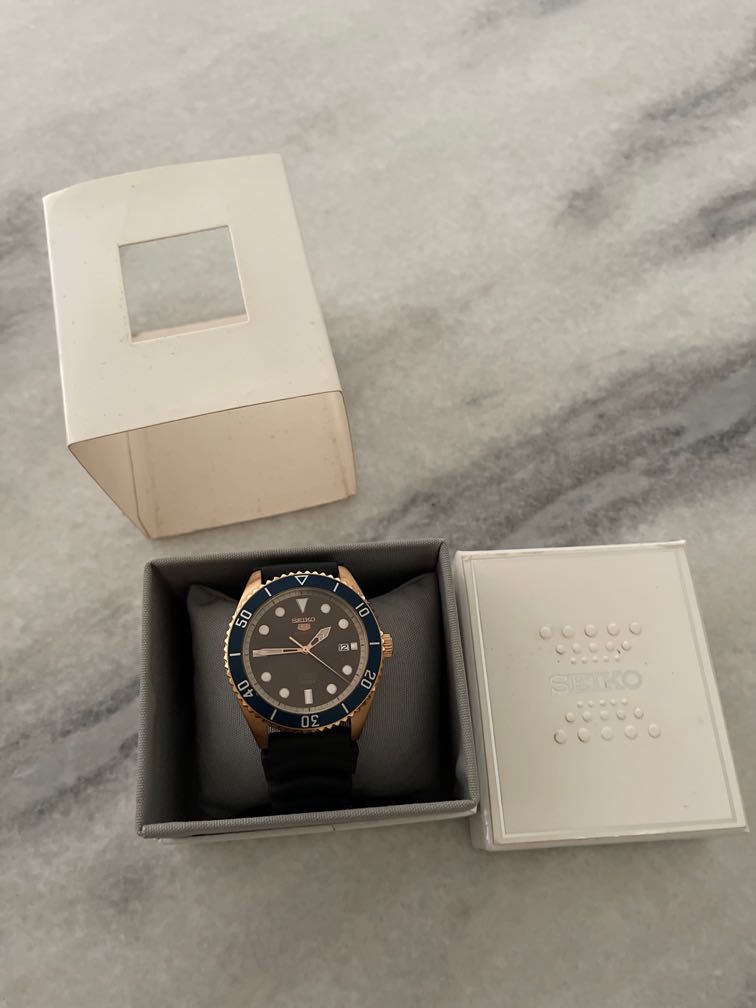 Seiko 5 Sports Automatic Rose Gold 100M Watch SRPB96K1, SRPB96, Luxury ...