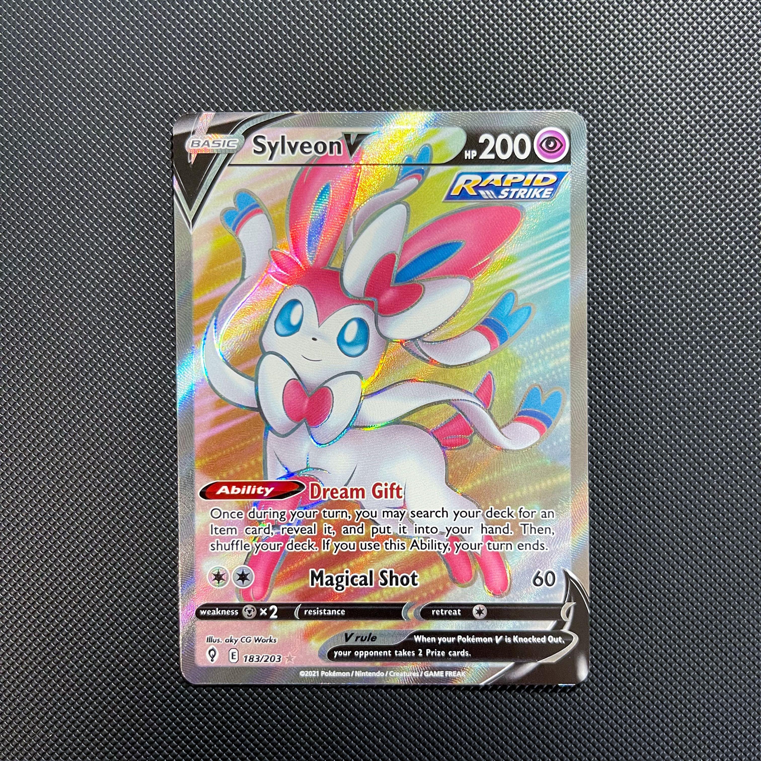 Sylveon V Full Art Ultra Rare Evolving Skies Pokemon Cards, Hobbies ...