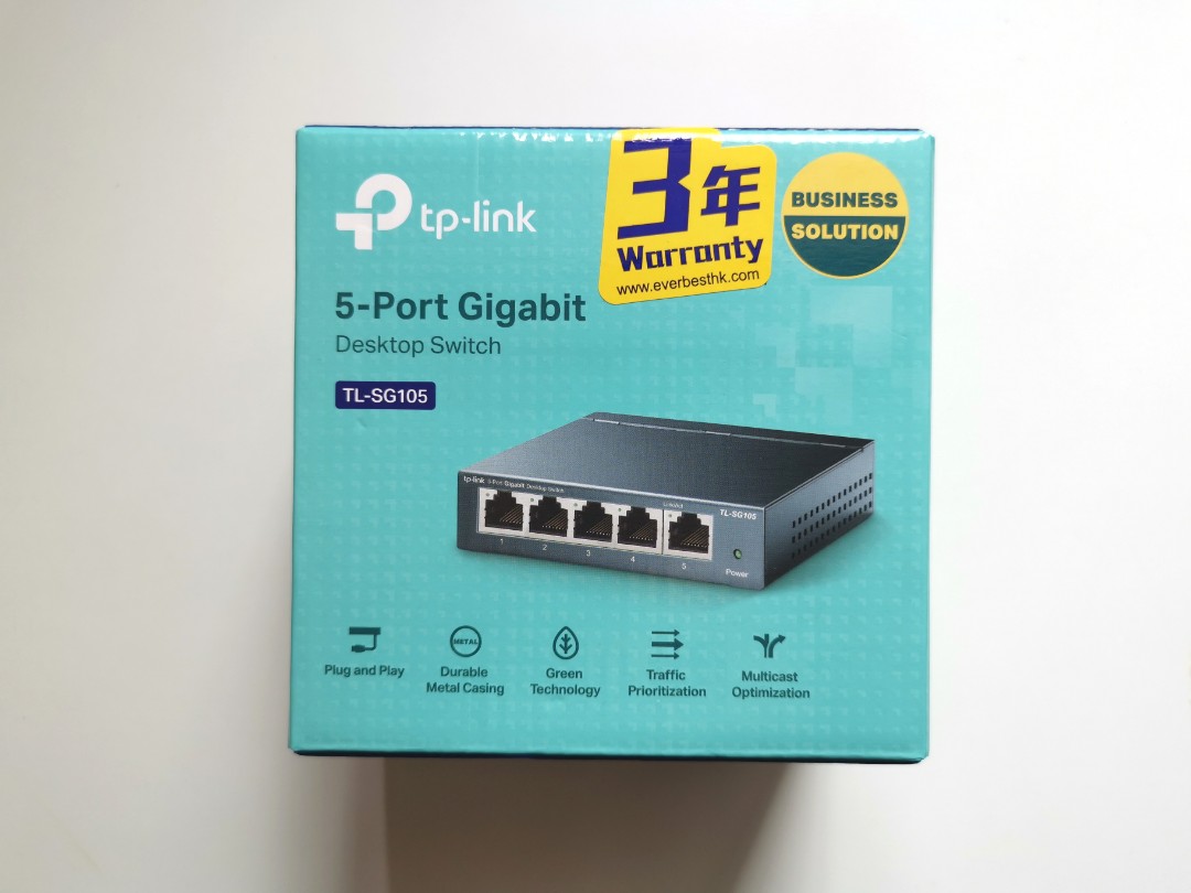 TP-Link 5-Port Desktop Switch 專業級 Gigabit 網絡交換器 TL-SG105, 電腦＆科技, 電腦周邊及 ...