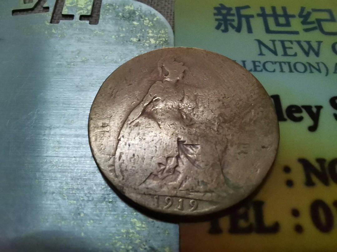 1919 UK Great Britain One Penny Coin, Hobbies & Toys, Collectibles ...