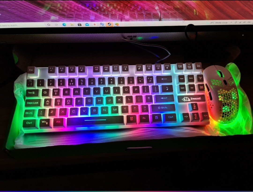 ZIYOULANG T2 Wired Keyboard & Mouse Set 88 Keys RGB Backlight Gaming ...