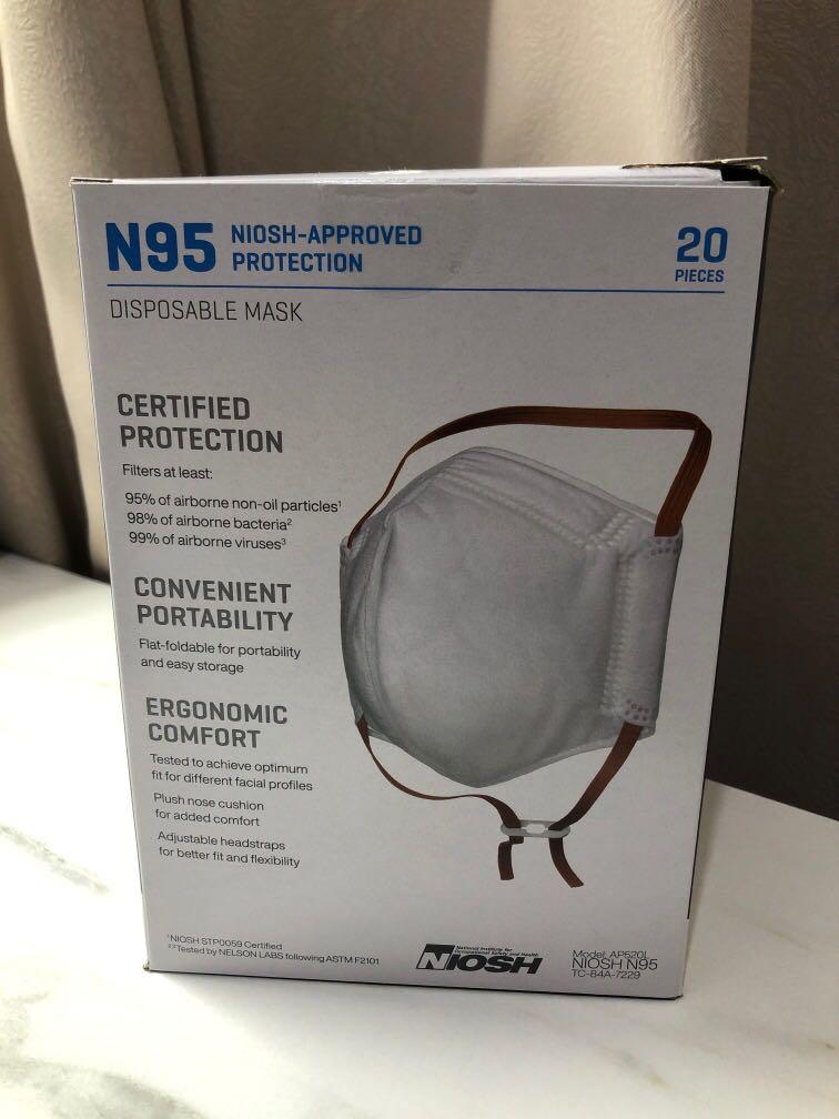Air+ N95 Disposable Mask, Health & Nutrition, Face Masks & Face Shields ...