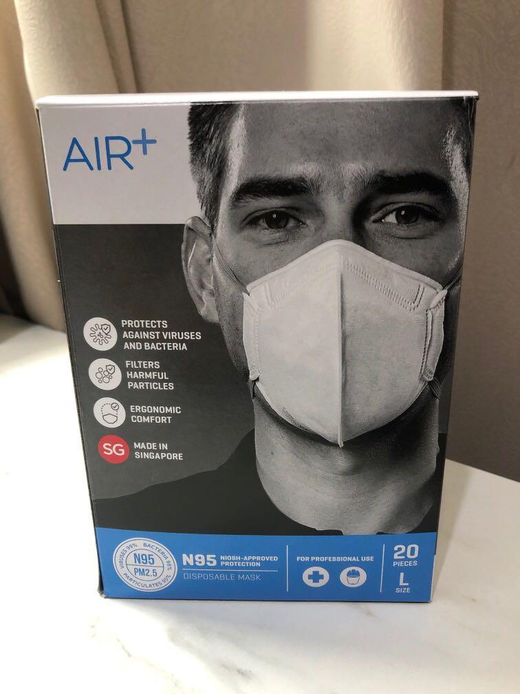 Air+ N95 Disposable Mask, Health & Nutrition, Face Masks & Face Shields ...