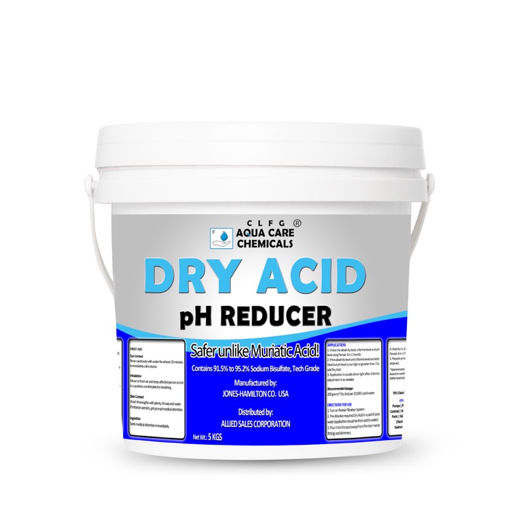 Dry Acid (Sodium Bisulphate) pH Reducer 5kg Pail for Pool Water ...