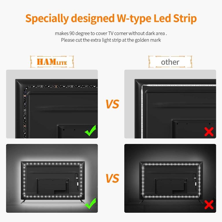 HAMLITE LED TV Backlight for 55 Inch TV Bias Lighting, USB LED Light ...