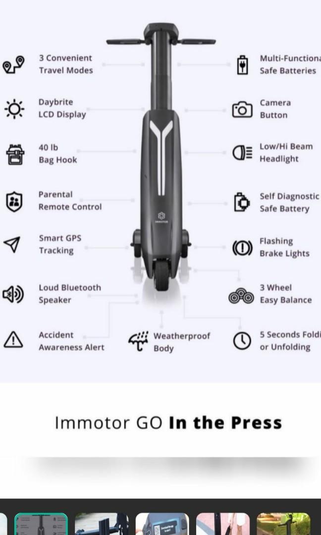 Immotor Go 2 Pro kick Escooter, Sports Equipment, PMDs, E-Scooters & E ...