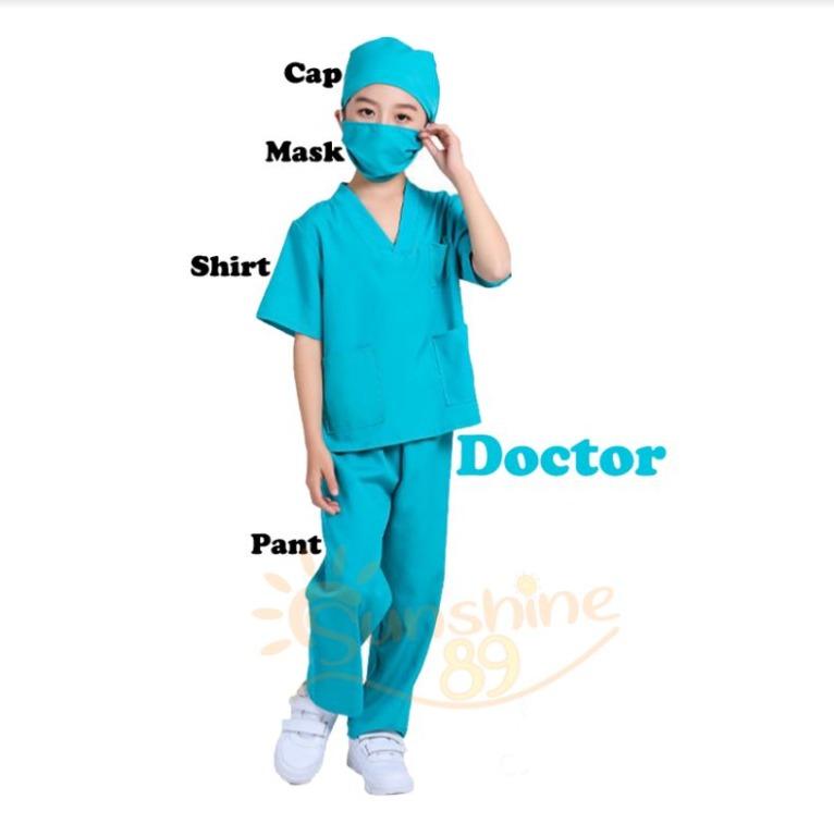 INSTOCK Children Doctor Uniform*Frontliner Scrub Doctor Suit Kids for ...