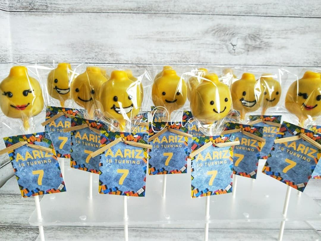 Lego theme cake pop, Food & Drinks, Other Food & Drinks on Carousell