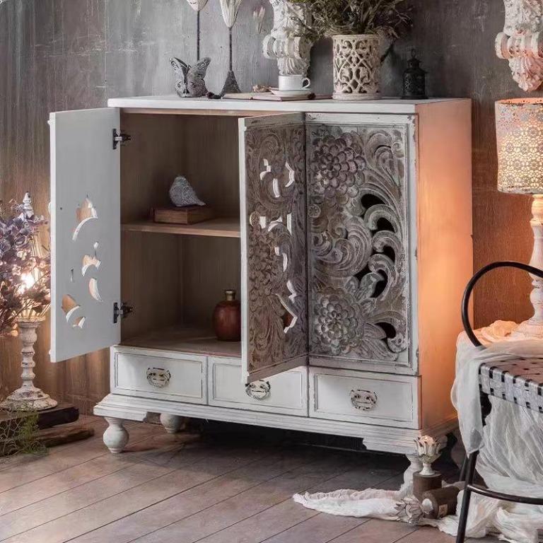 Mango Wood Hand Carved Wooden Cabinet, 兒童＆孕婦用品, 兒童傢具, 兒童傢具 - 小童衣櫃 ...