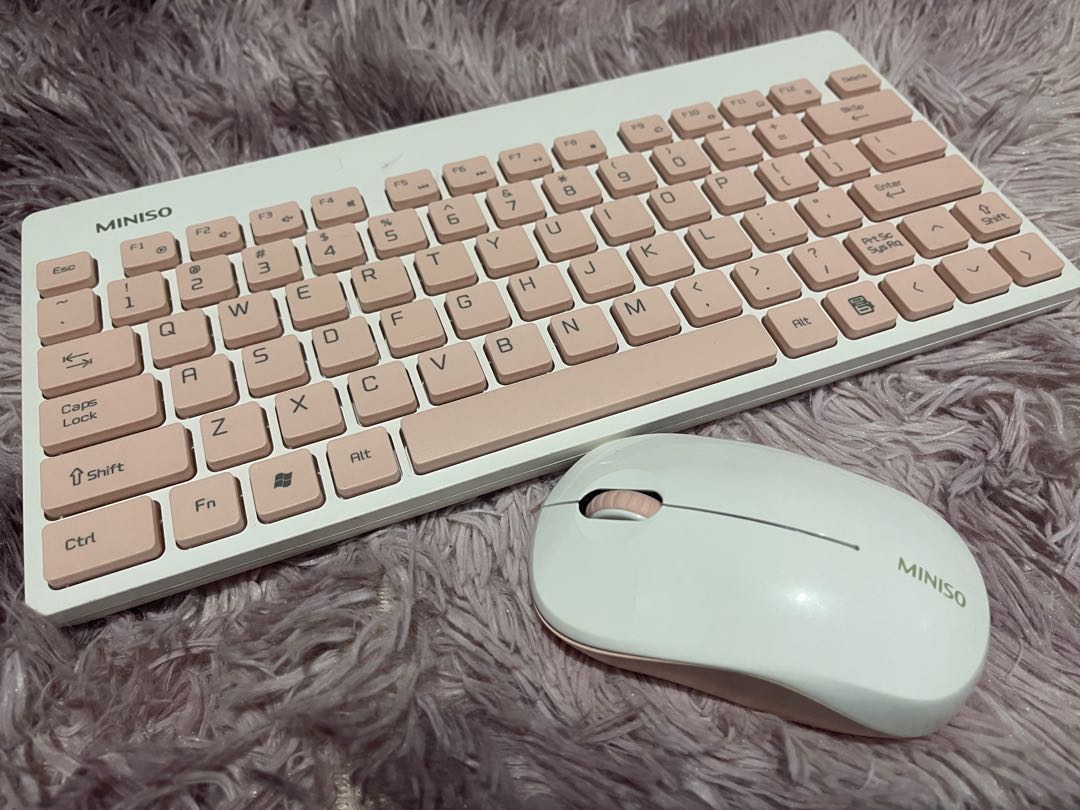 Miniso Wireless keyboard and mouse (pink), Computers & Tech, Parts & Accessories, Computer ...