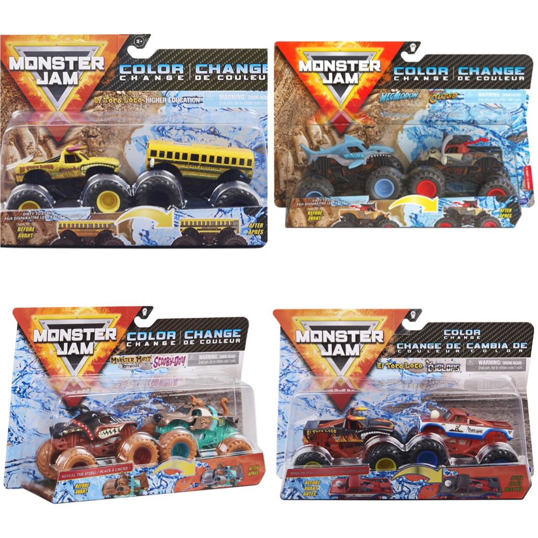 2023 Monster Jam Double Grave Digger, Scooby Do, El Toro Loco, Mutt ...