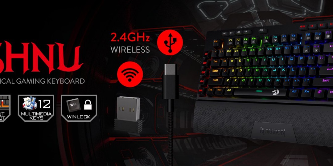 Redragon K596 VISHNU 2.4G Wireless/Wired RGB Mechanical Gaming Keyboard ...